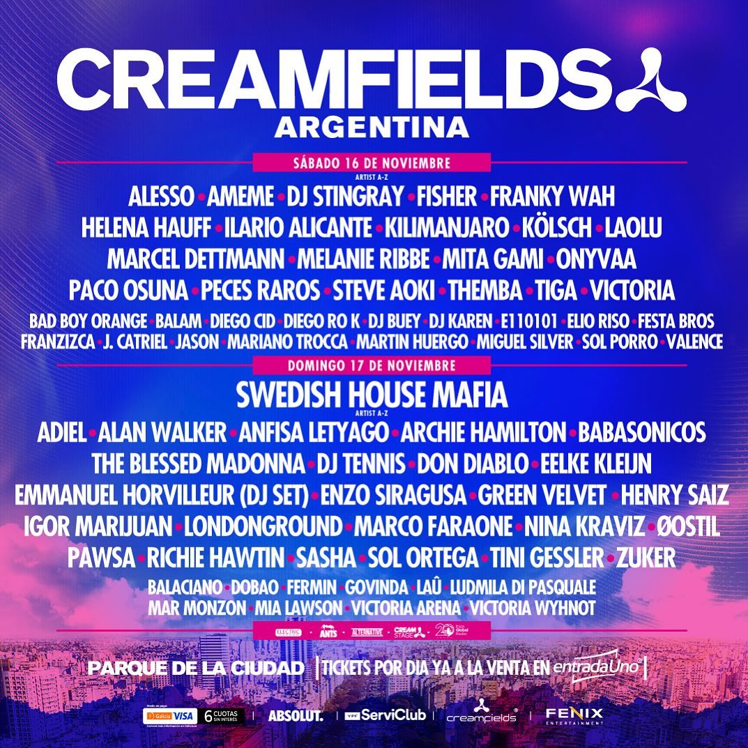 Creamfields Argentina 2024: este es el line up por día - Rolling Stone ...