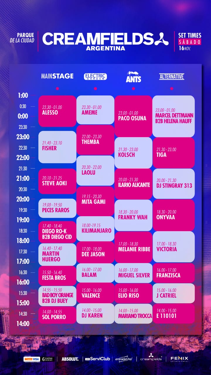 El regreso de Creamfields Argentina: line up, horarios, escenarios ...