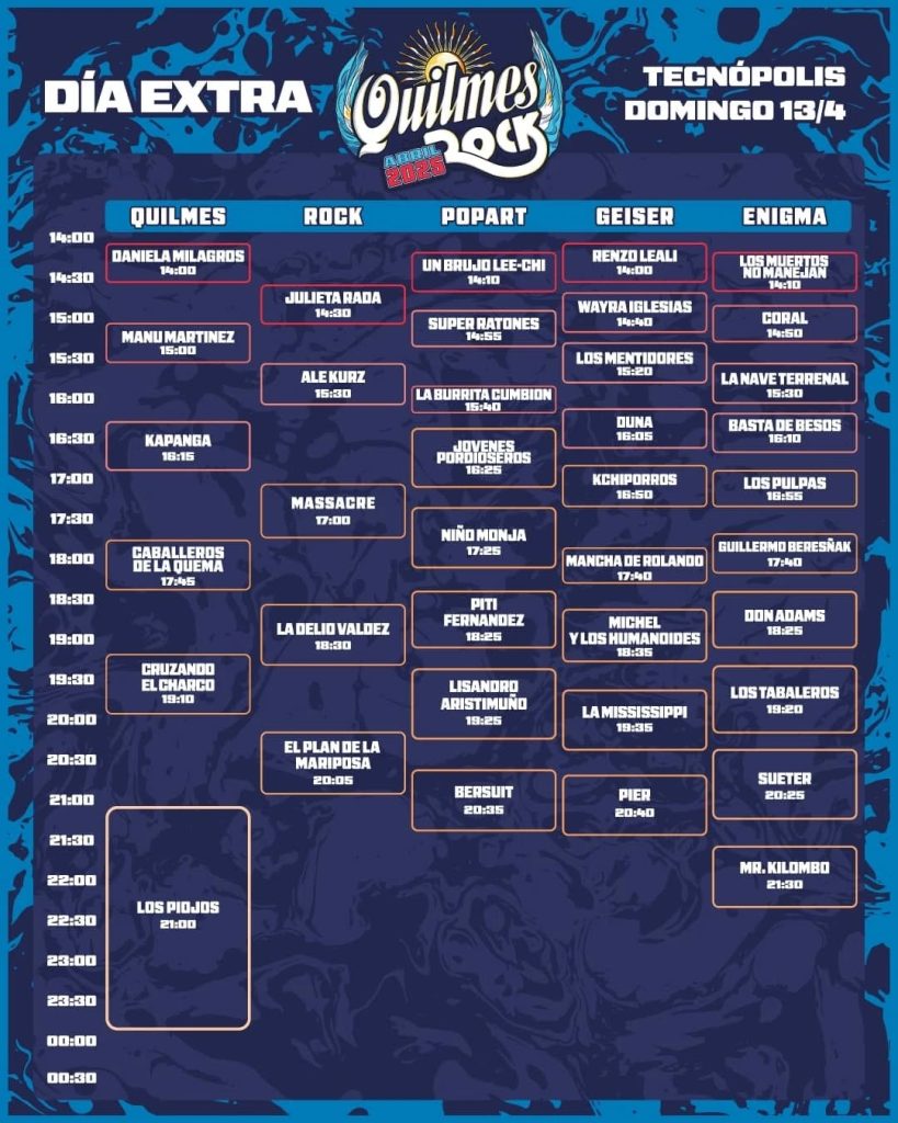Quilmes Rock 2025: line up, horarios, escenarios, mapa, entradas, cómo ...
